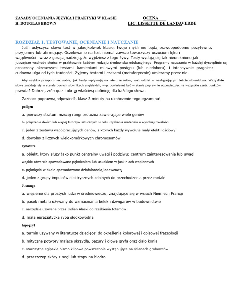 Ocena językowa | PDF