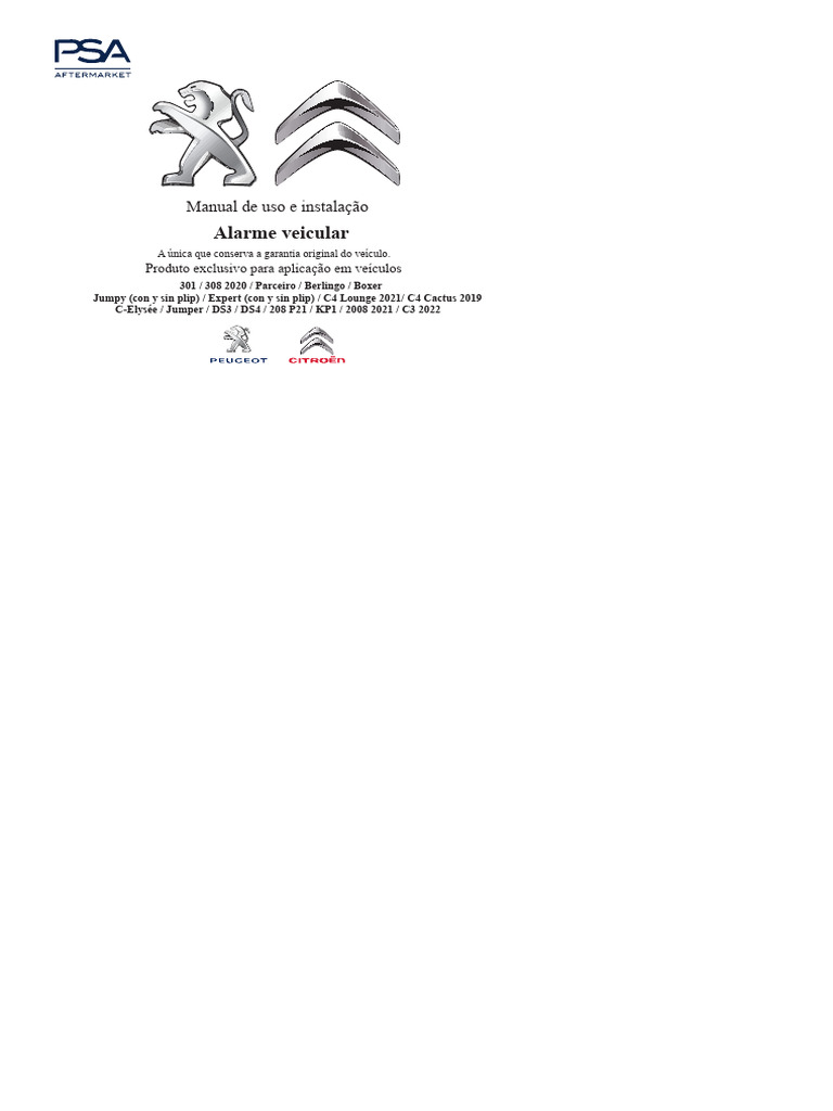 MANUAL DO USUÁRIO ALM KL330 PSA ESP R26 - MAI2022 | PDF | Conector elétrico