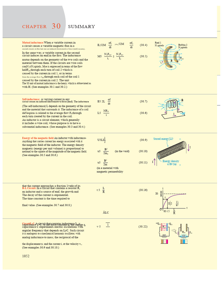 Chapter 30 Inductance Exercises | PDF | Inductance | Inductor