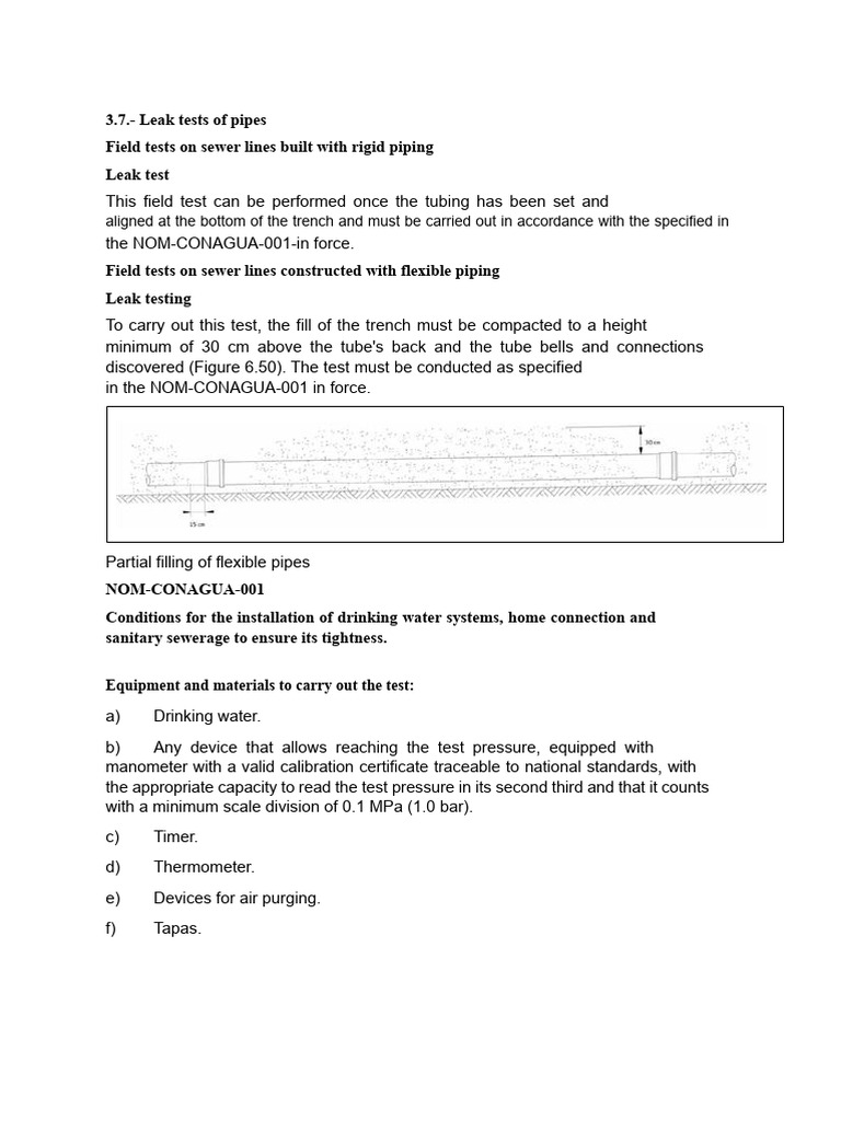3.7 Leak Testing in Pipes | PDF | Pipe (Fluid Conveyance) | Calibration