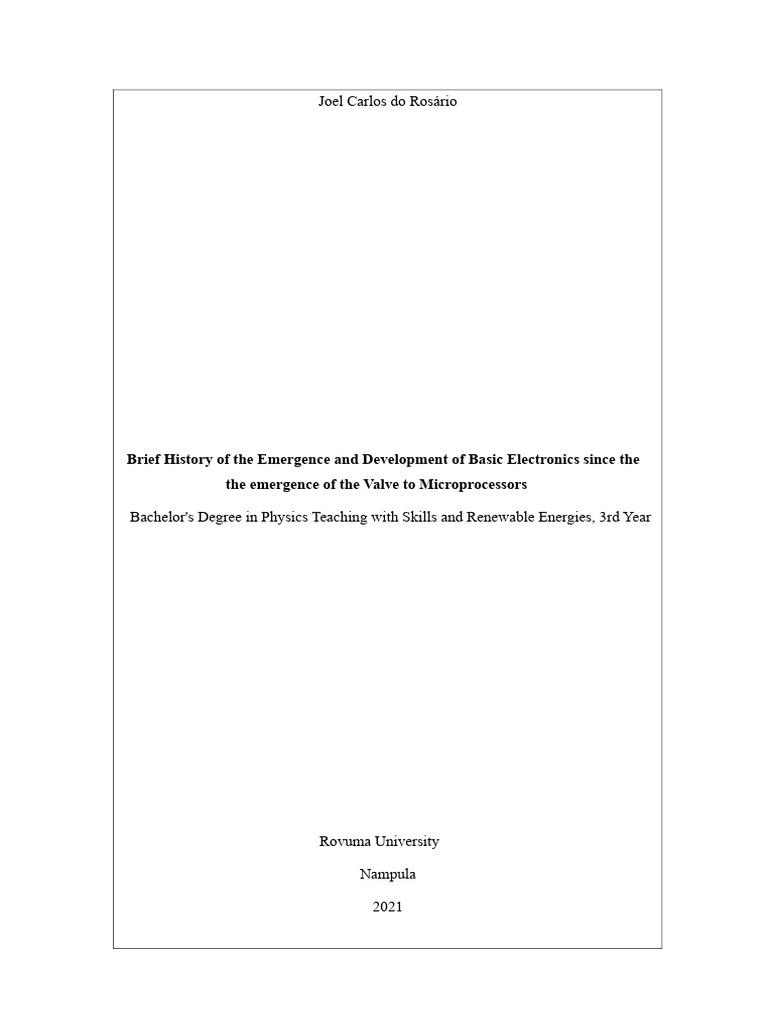 Brief History of Basic Electronics_Joel | PDF | Vacuum Tube | Electronics