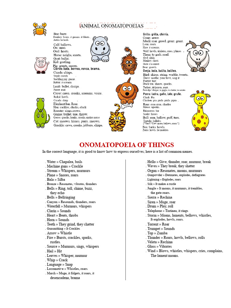 Common Onomatopoeia Examples | PDF