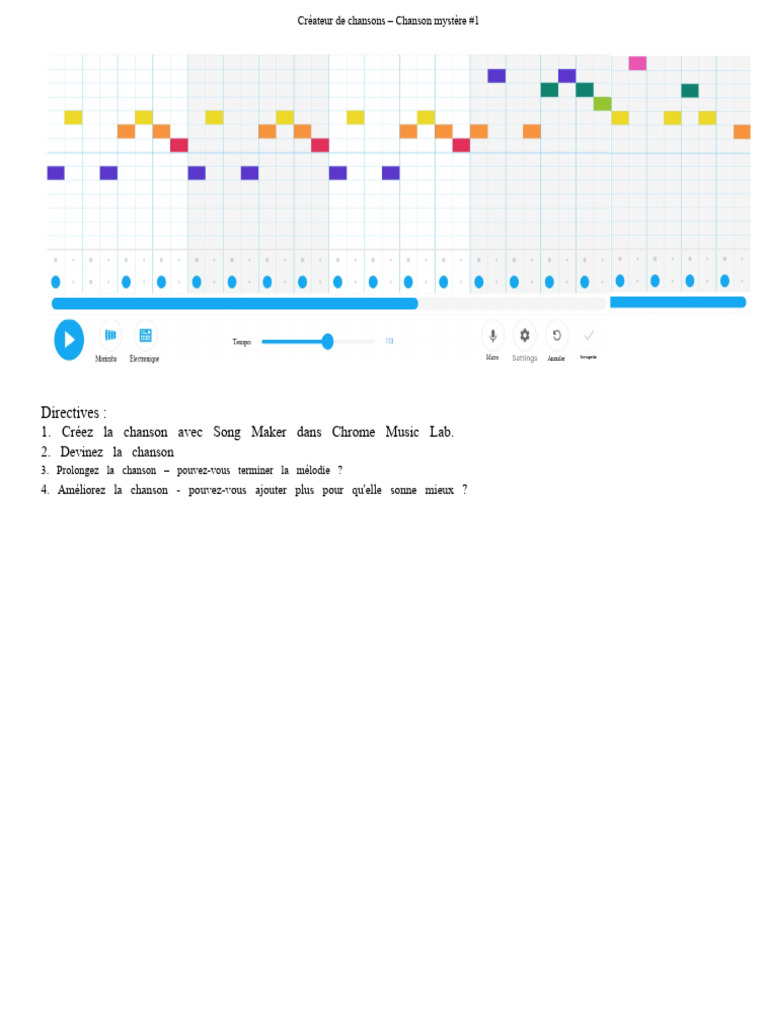 Directives:: 1. Créez La Chanson Avec Song Maker Dans Chrome Music Lab ...