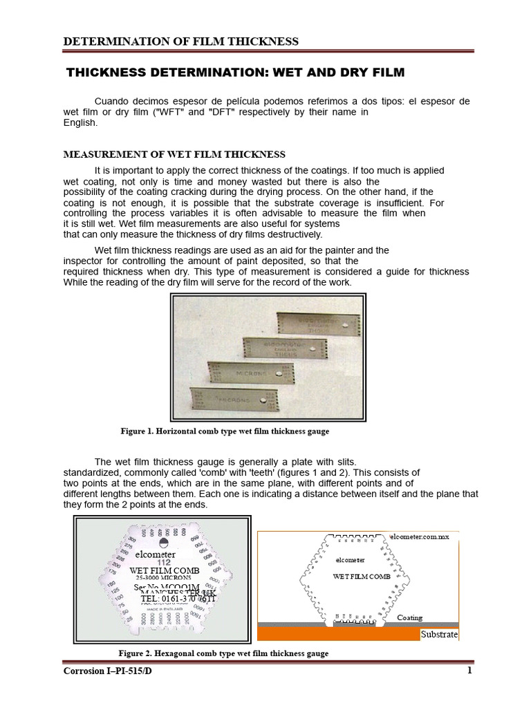 Film Thickness Measurement Techniques | PDF | Paint | Electromagnetic ...