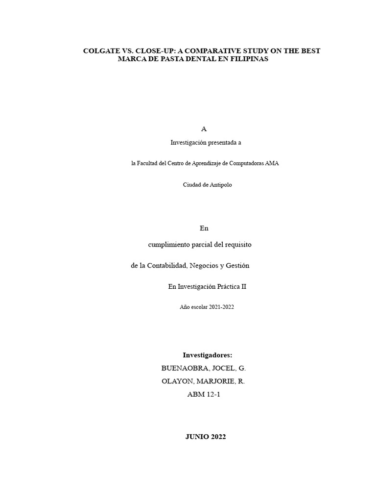 Colgate VS | PDF | Marca | Comportamiento