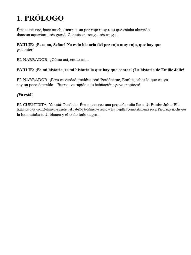 Texto Completo Del Cuento Musical "Emilie Jolie" de Philippe Chatel | PDF