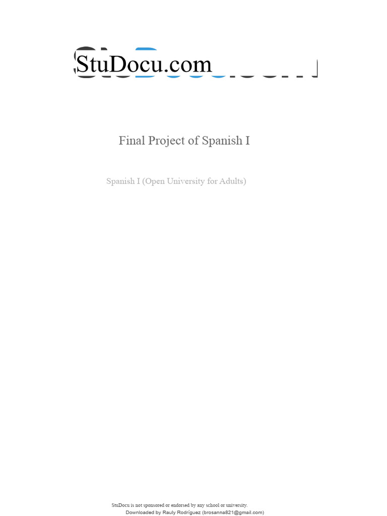 Final Project: Spanish I Analysis | PDF