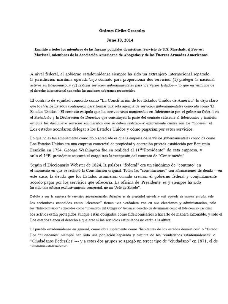 Carta General de Órdenes Civiles Del Papa Francisco | PDF | Los Estados ...