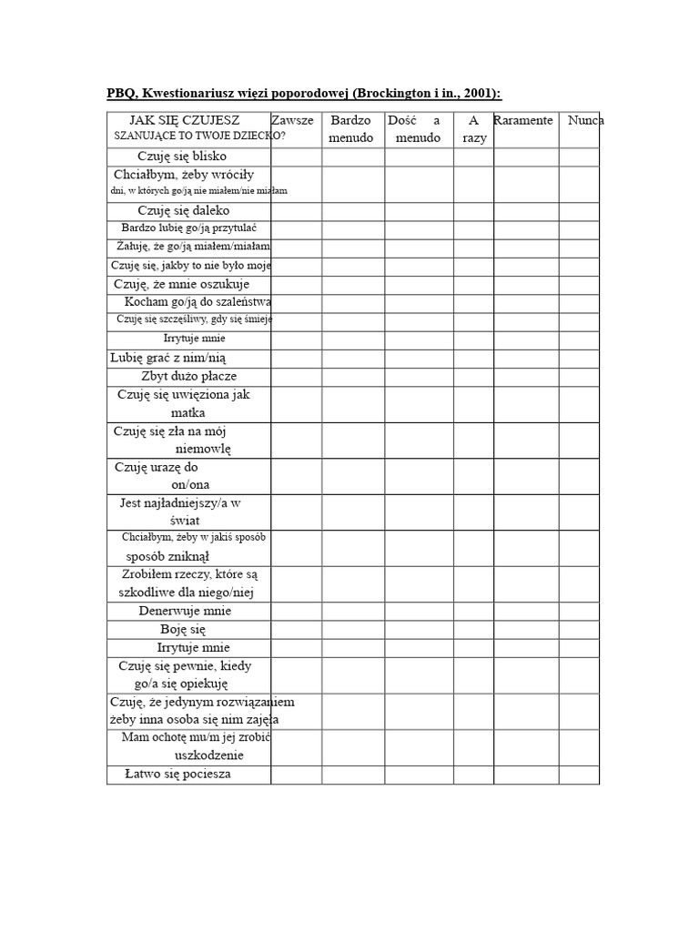 Skala PBQ | PDF