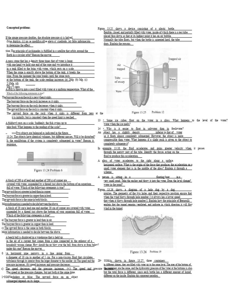 Conceptual Problems | PDF | Buoyancy | Pressure