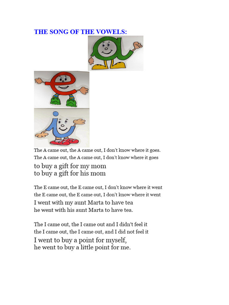 The Song of The Vowels | PDF
