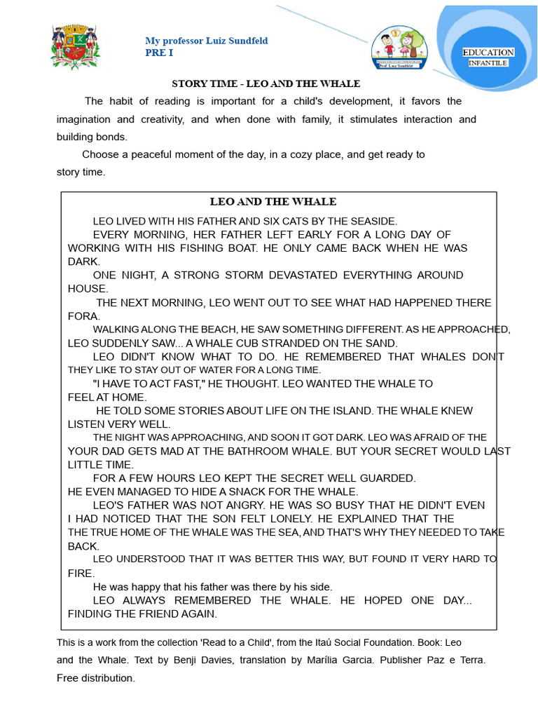 Hour of The Story - Leo and The Whale | PDF