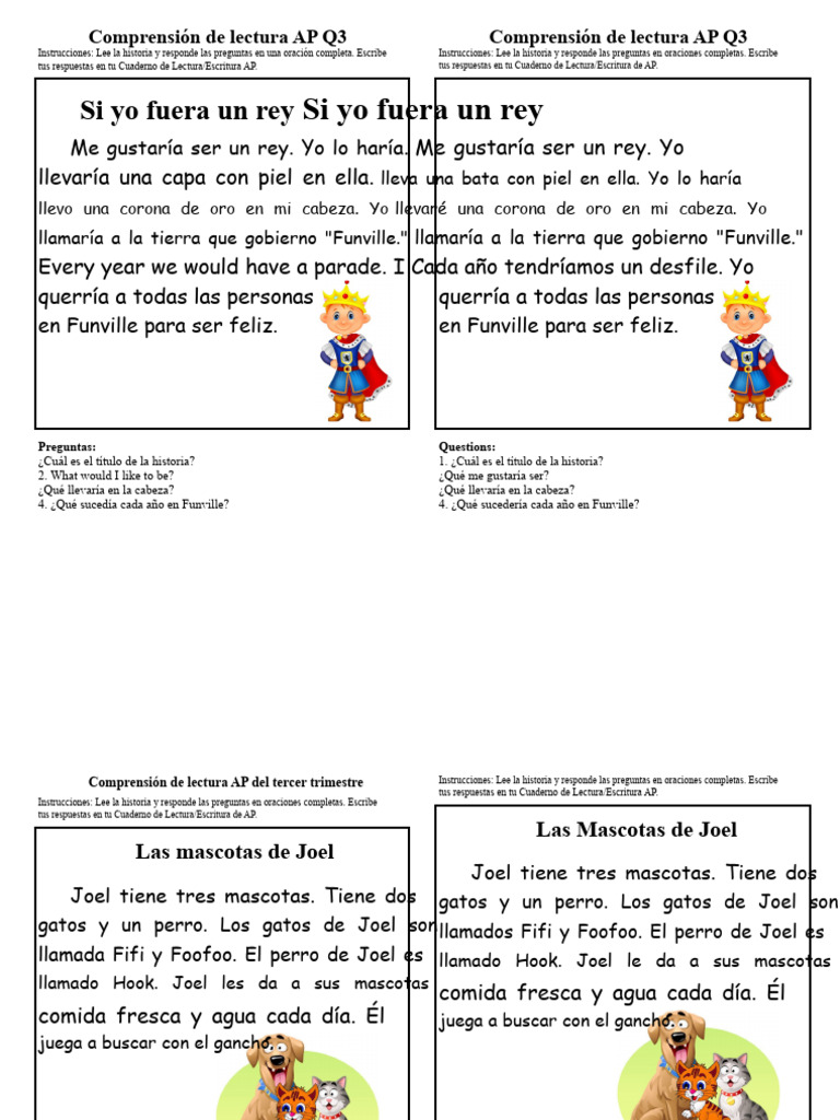 Pasajes de Lectura Q3 | PDF