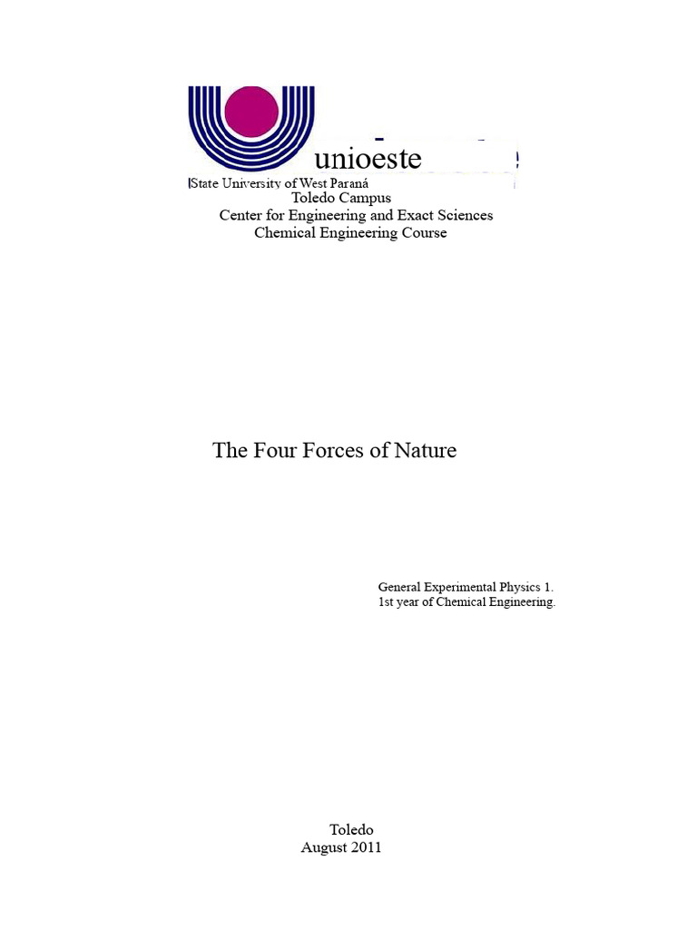 Physics Work on Fundamental Forces of Nature | PDF | Nuclear Physics ...