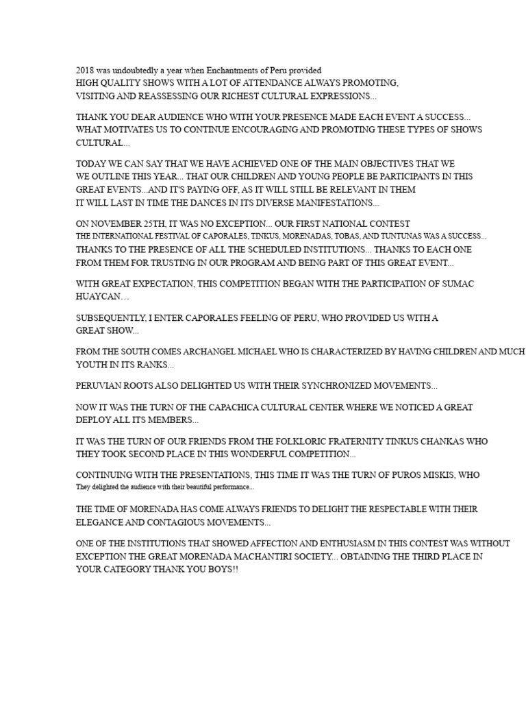 Special Script Dance Lights Contest | PDF | Recreation | Bolivia