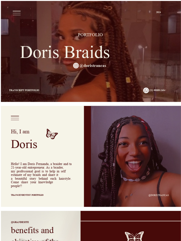 Doris Braids: 2024 Hairstyle Portfolio | PDF | Braid | Ropework