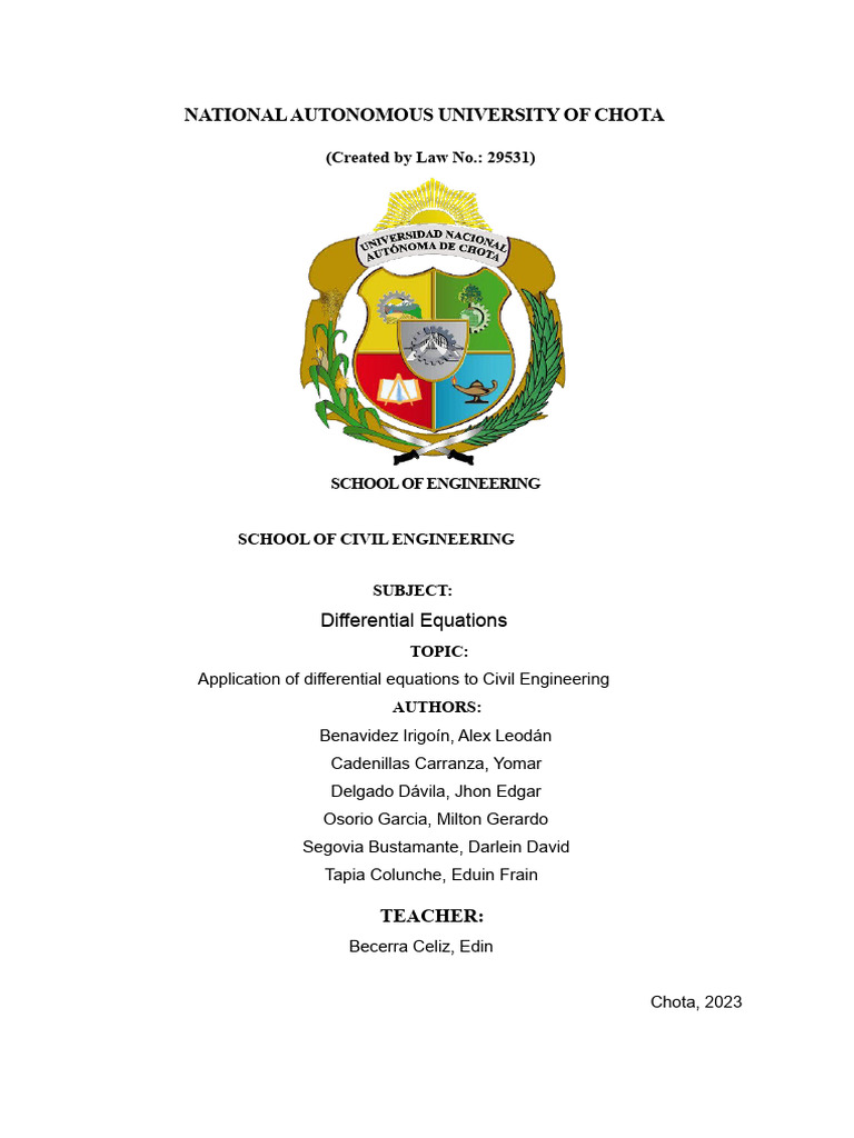 Differential Equations in Civil Engineering | PDF | Stability Theory ...