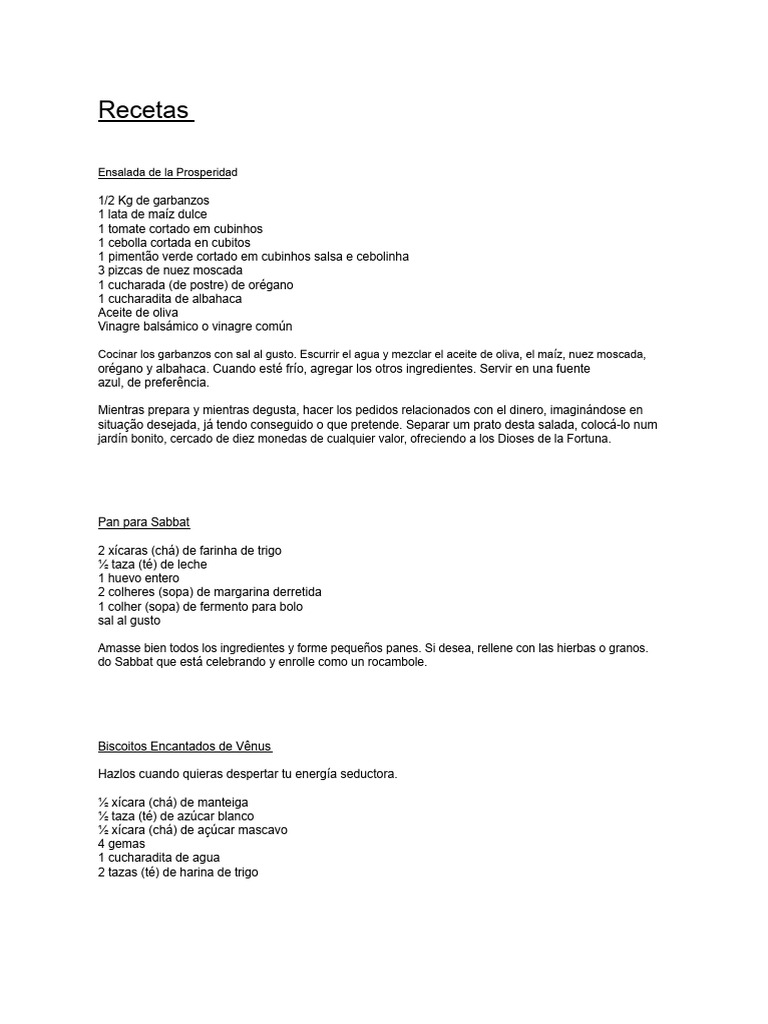 Recetas de La Cocina de La Bruja | PDF | Panes | Postres