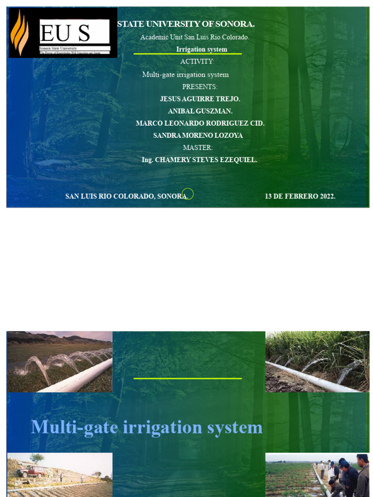MULTI-GATE IRRIGATION SYSTEM | PDF | Irrigation | Earth Sciences