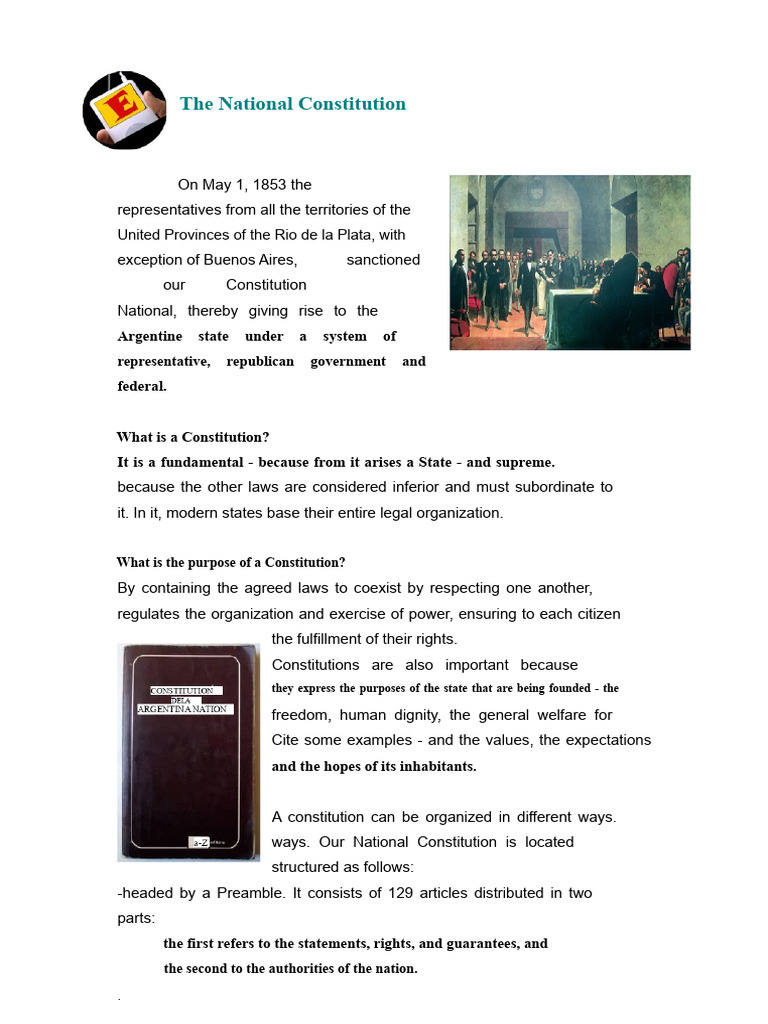 Argentina's National Constitution Overview | PDF | Legal Documents ...