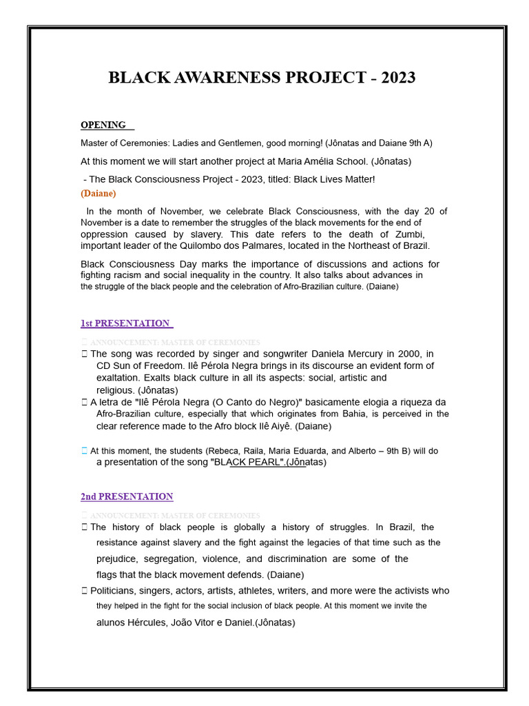 Black Consciousness Project | PDF