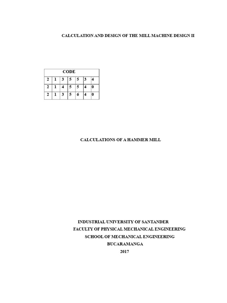 CALCULATIONS AND DESIGN OF THE PARTS mill(1).docx | PDF | Acceleration ...