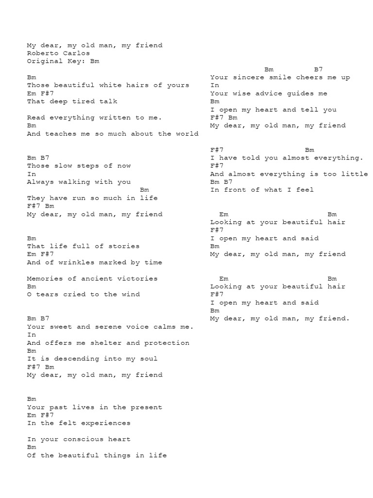 Roberto Carlos - My Dear My Old Man My Friend | PDF