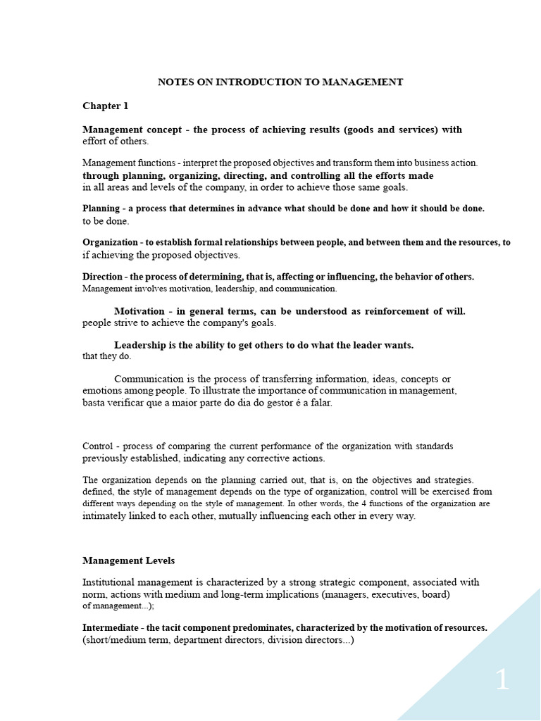 Introduction to Management Concepts | PDF | Leadership | Motivation