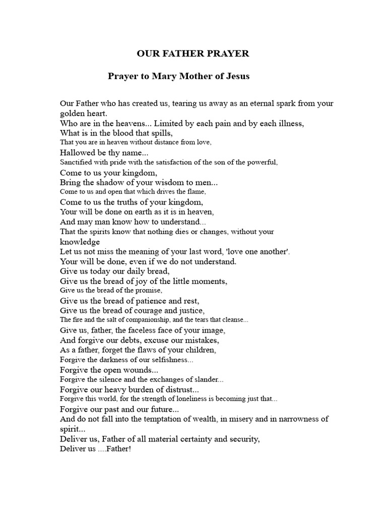 OUR FATHER PRAYER | PDF