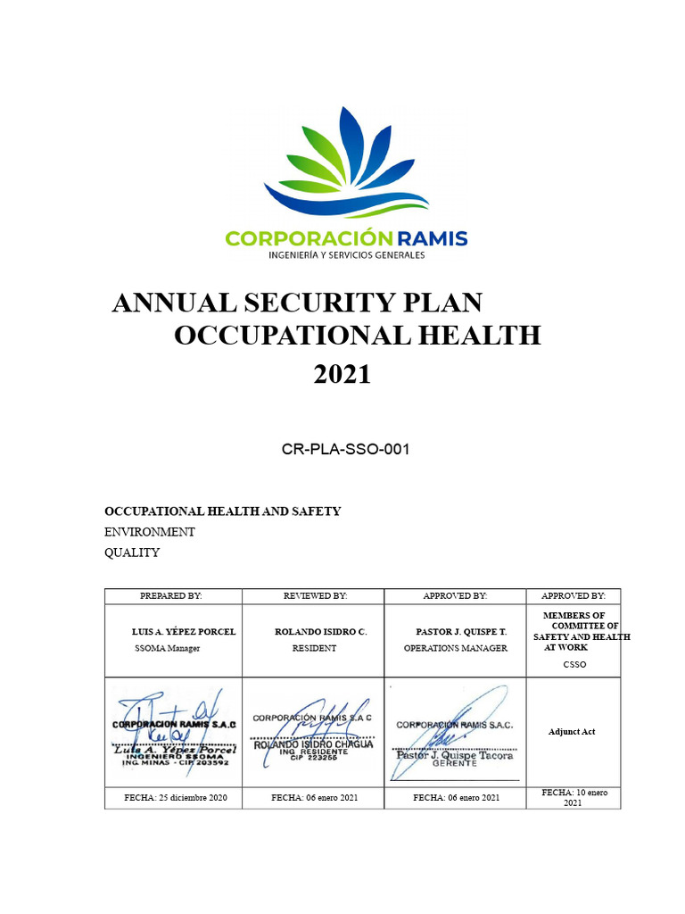 CR-PLA-SSO-001 STEP 2021 | PDF | Occupational Safety And Health | Safety