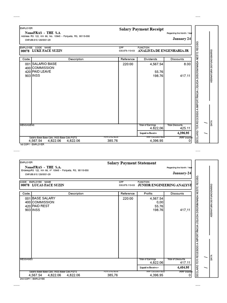 FRASLE PAYSLIP CORRECT 2024 | PDF | Taxes | Government Finances