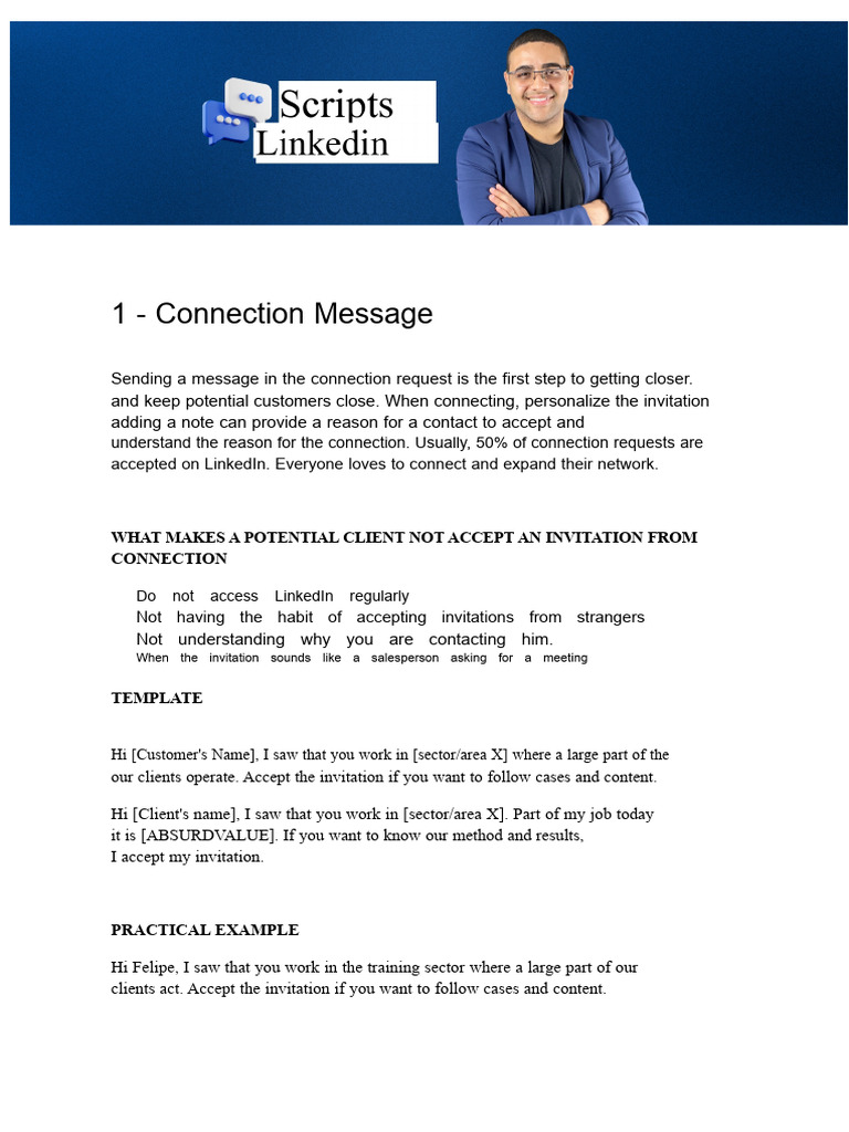 LinkedIn Scripts - Prospecting and Engagement Message Templates | PDF ...