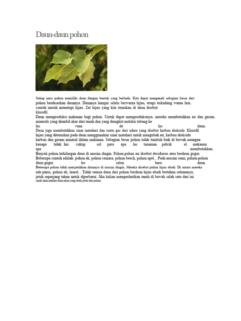 Daun-Daun Pohon | PDF