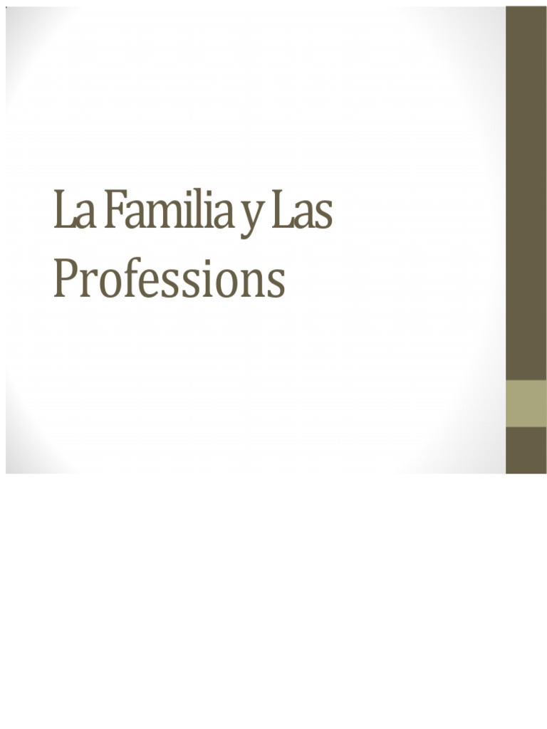La Familia y Las Profesiones | PDF
