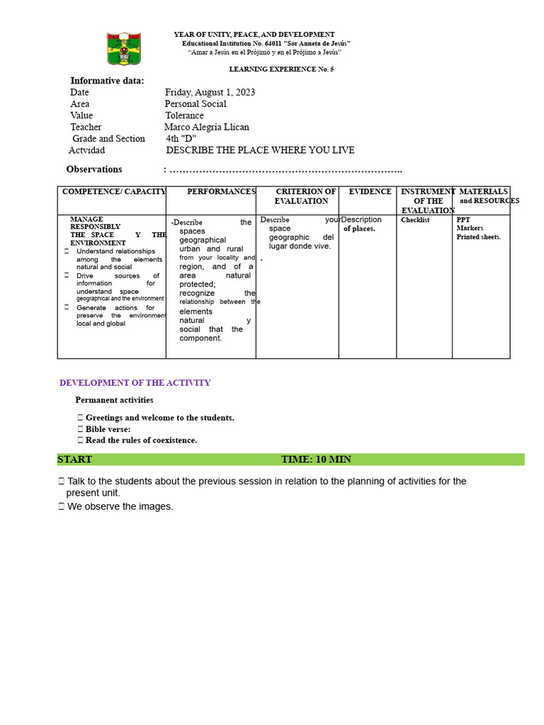 session PS. DESCRIBE THE PLACE WHERE YOU LIVE | PDF | Rural Area