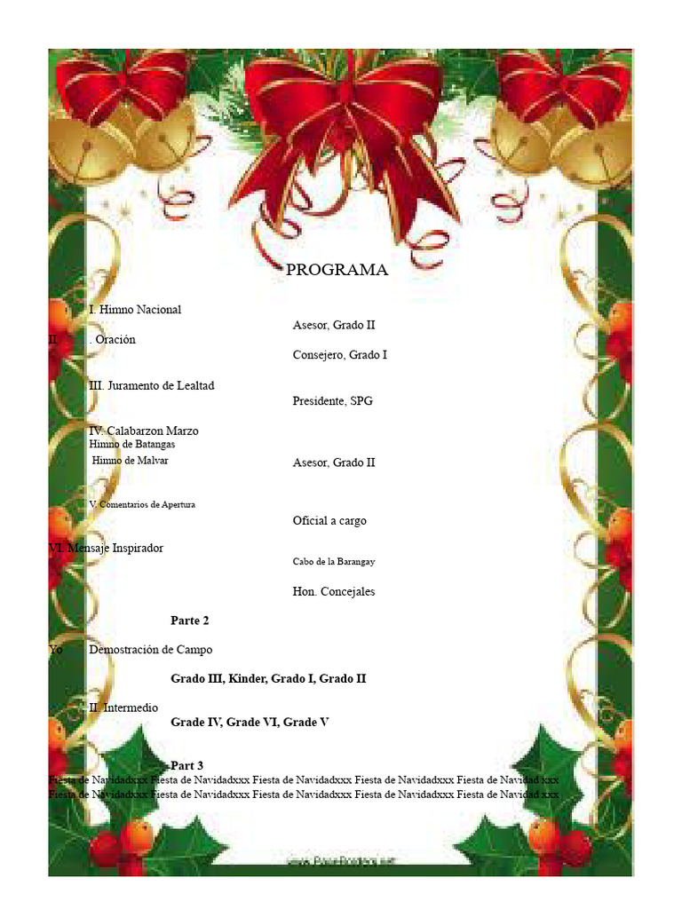 programa de fiesta de Navidad.docx | PDF