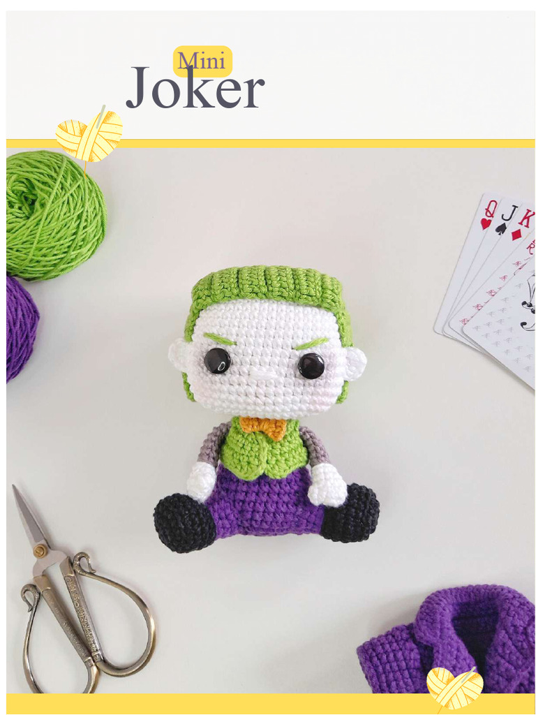 Amigurumi Mini Joker Crochet Pattern | PDF | Crochet | Amigurumi