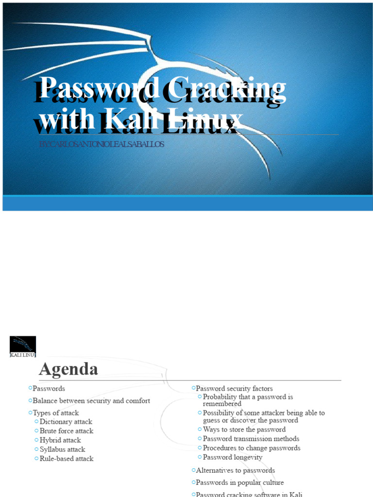 password cracking with Kali Linux | PDF | Password | Cyberwarfare
