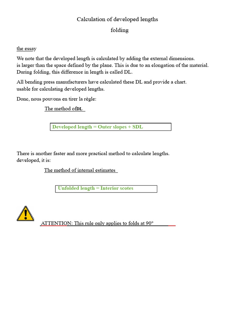 Developed Length Calculation Methods | PDF | Geometry | Geometric ...