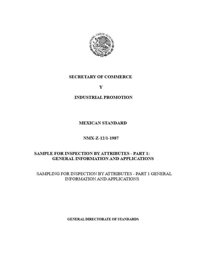 Nmx-z-012!1!1987 I Show For Inspection By Attributes-part 1 | PDF ...