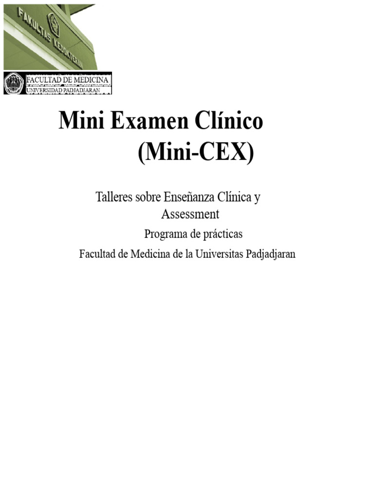 Mini-CEX: Evaluación Clínica Efectiva | PDF | Examen físico | Medicina