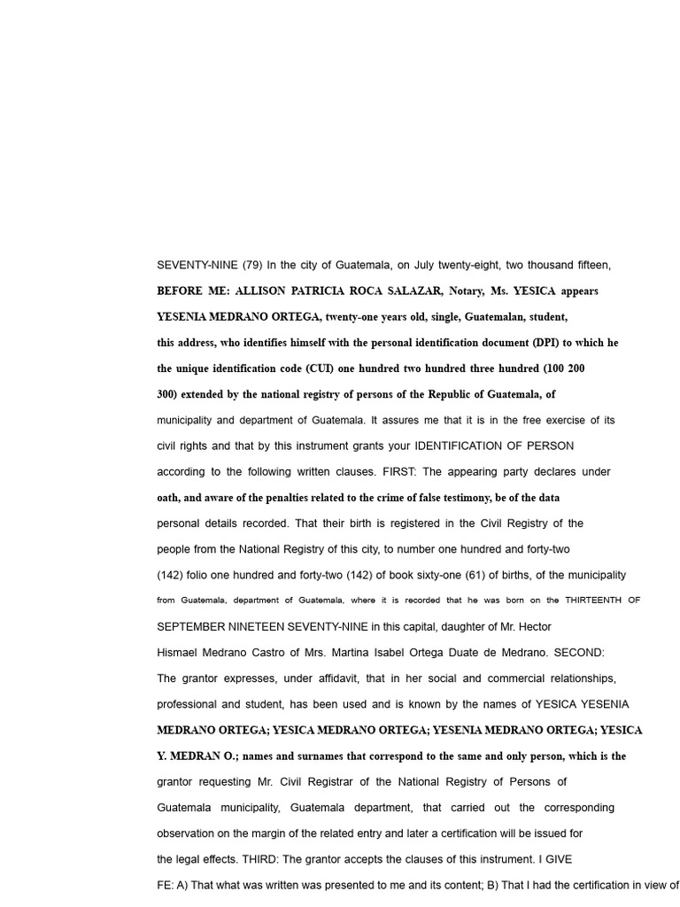 Notarized Identity Declaration of Yesica Medrano | PDF | Notary Public ...