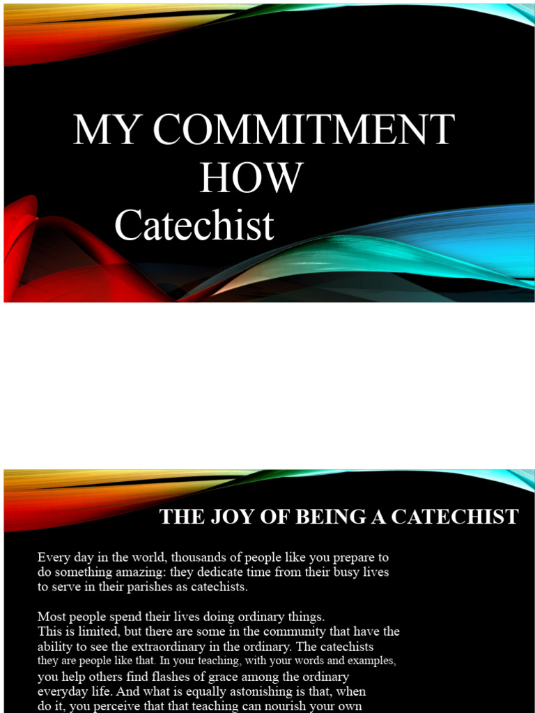 My Commitment as a Catechist | PDF | Systematic Theology | Theology
