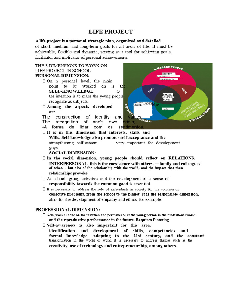 LIFE PROJECTS | PDF | Cognition | Psychological Concepts