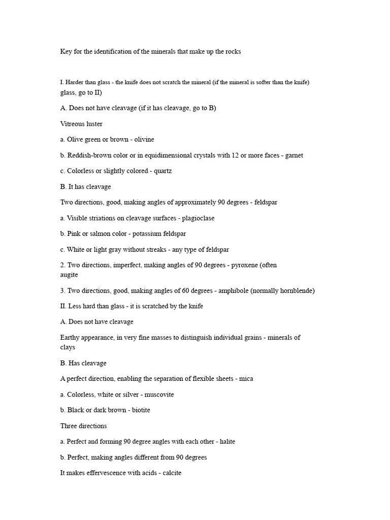 Mineral Identification Guide for Students | PDF | Minerals | Mineralogy