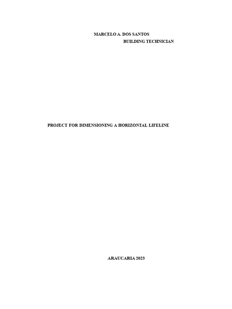 Design project for a horizontal lifeline MARCELO SSANTOS | PDF ...