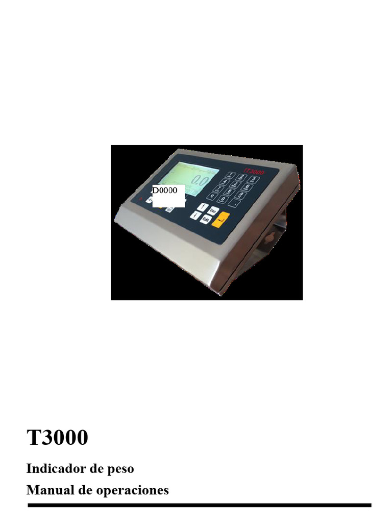 Manual de Operaciones del Indicador T3000 | PDF | Ingeniería ...