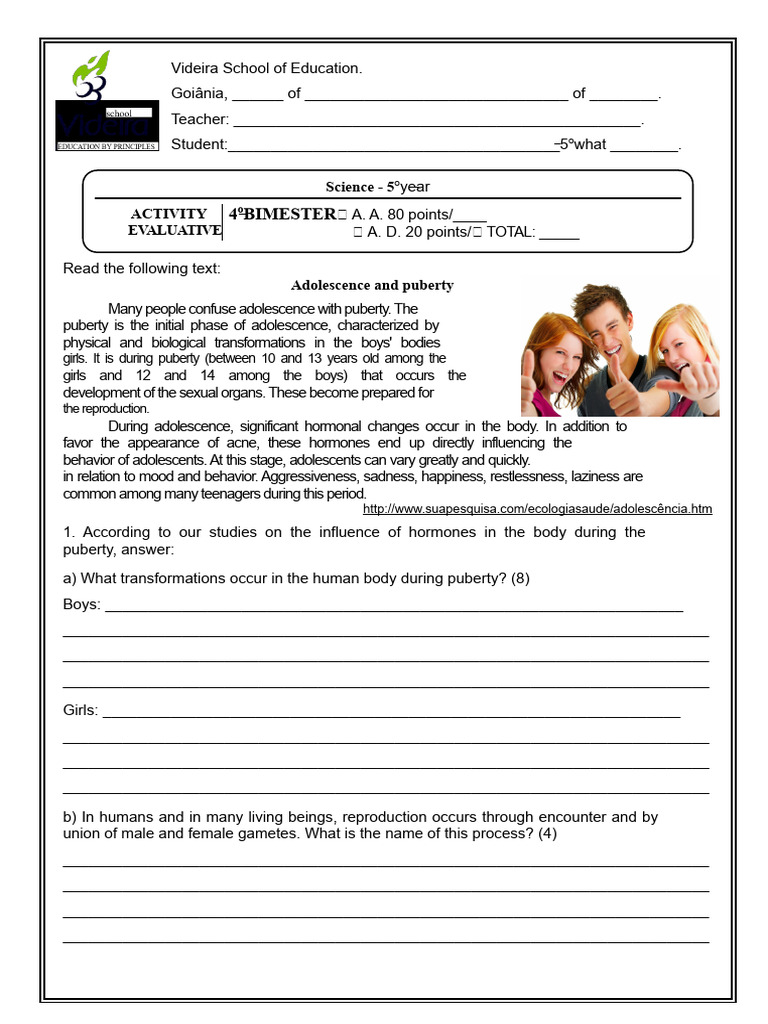 5-Science-Evaluative Activity | PDF | Adolescence | Puberty