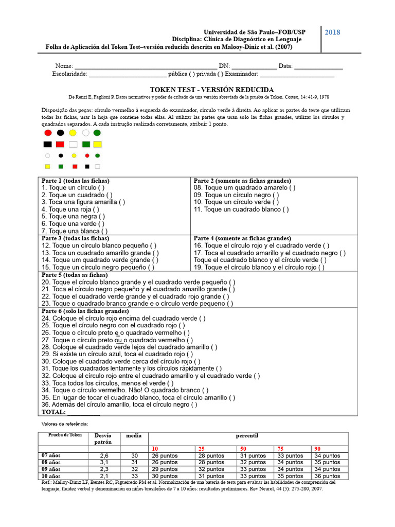 TOKEN TEST - HOJA DE APLICACIÓN.pdf | PDF
