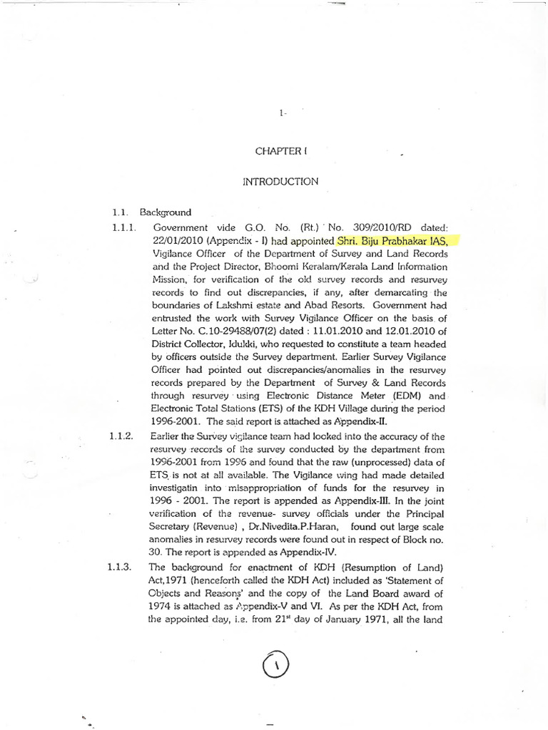 Biju Prabhakar IAS Report | PDF